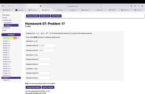 Solved Homework 07 Problem 17 1 Point Suppose