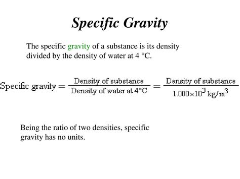 What Is Specific Gravity Definition Formula