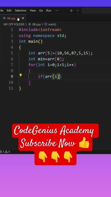 Find Minimum Number Of Any Array Using For Loop In C Codewithharry