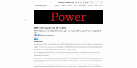 Statistical Power And Effect Size Statistical Power Outcomes