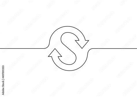 Cycle Arrow Agile Continuous Line Art Repeat Process Circular Moving One Stroke Sketch