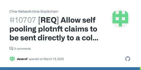 Req Allow Self Pooling Plotnft Claims To Be Sent Directly To A Cold