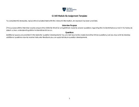 Cj 140 Module Six Assignment Template An Example Has Been Provided