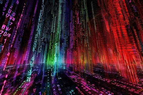 Colorful Code Lines On Black Background Displayed On Computer Screen Premium Ai Generated Image