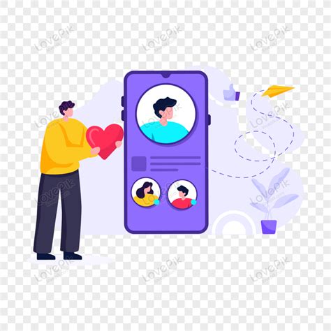 소셜 미디어 벡터 일러스트 레이 션에 상호 작용하는 친구 Png 일러스트 무료 다운로드 Lovepik