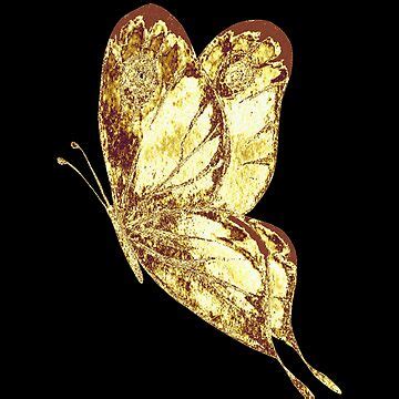 Golden Butterfly Sticker For Sale By Antevasinart Redbubble