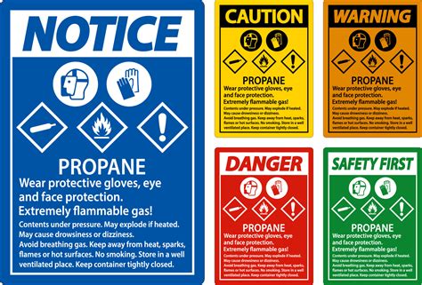 Danger Propane Flammable Gas Ppe Ghs Sign 13361439 Vector Art At Vecteezy