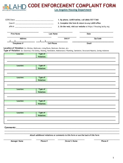 Fillable Online CodeEnforcement Complaint Form Bulletin CodeEnforcement Complaint Form Fax