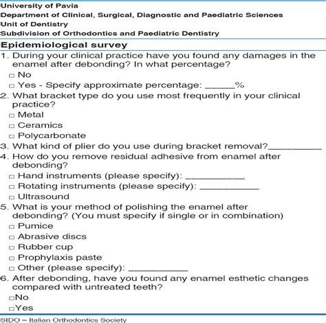 Epidemiological Survey Of Different Clinical Techniques Of O Journal Of Orthodontic Science