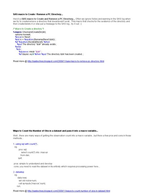 Sas Macro Examples Pdf Sas Software Filename