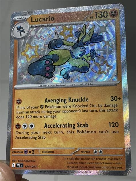 Lucario Shiny 174091 Shiny Rare Paldean Fates Pokemon Card 1850