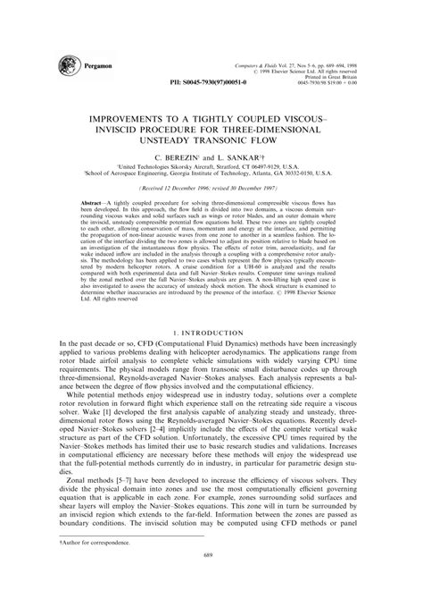 Pdf Improvements To A Tightly Coupled Viscousinviscid Procedure For