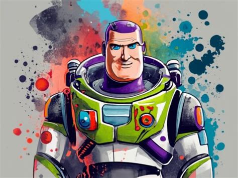 T Shirt Design Buzz Lightyear Watercolor Splash PNG File Buytshirtdesigns