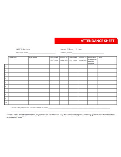 FREE Attendance Sheet Samples In PDF MS Word