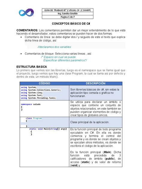 Guía Básica De C Para Principiantes Pdf C Sharp Lenguaje De Programación Informática