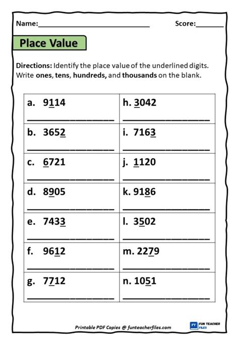 Place Value Worksheets Set 4 Fun Teacher Files