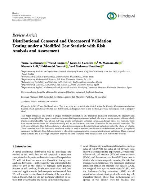 Pdf Distributional Censored And Uncensored Validation Testing Under A Modified Test Statistic