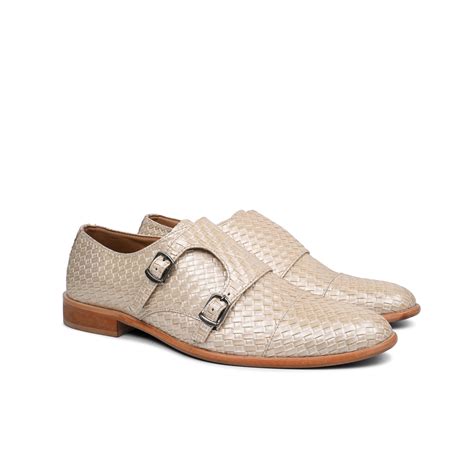 Pyhton Texture Monk Strap Shoes