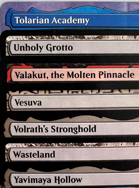 Tolarian Academy Unholy Grotto Valakut The Molten Pinnacle Vesuva