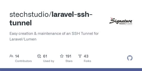 Github Stechstudiolaravel Ssh Tunnel Easy Creation And Maintenance Of An Ssh Tunnel For