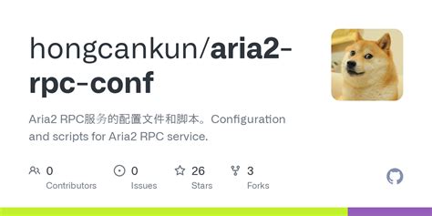 GitHub hongcankun aria2 rpc conf Aria2 RPC服务的配置文件和脚本Configuration
