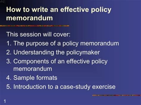 How To Write A Policy Memo Sample Master Of Template Document