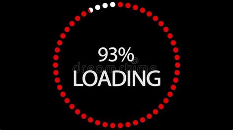 Circular Loading Indicator With Red Dots Load From 1 To 100 Percent
