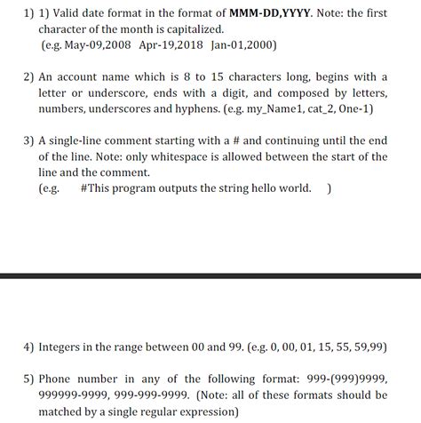 solved 1 1 valid date format in the format of mmm dd yyyy