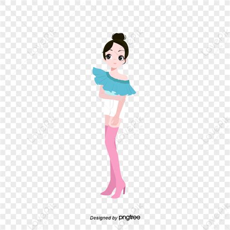 여성 패션 모델 삽화 긴 다리 젊은 여자 Png 일러스트 무료 다운로드 Lovepik