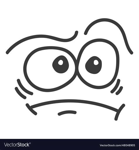 Confused Emoticon Face Cartoon Royalty Free Vector Image