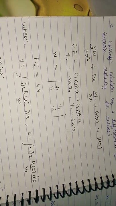 Variation Of Parameter Youtube