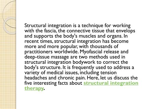 Ppt 5 Interesting Facts About Structural Integration Therapy