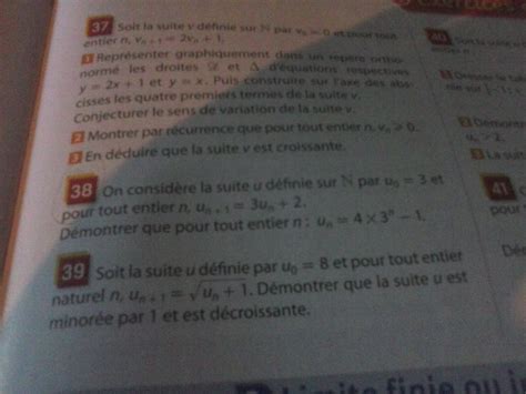 On Considère La Suite U Définie Sur N Par U0 3 Et Pour Tout Entier N Un 1 3un 2 Démontrer Que