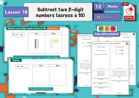 Year Addition And Subtraction Subtract Two Digit Numbers Across