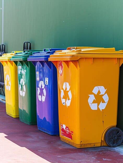 Premium Ai Image Waste Receptacles At A Recycling Facility For