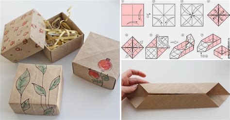 Склеить коробочку из бумаги схема
