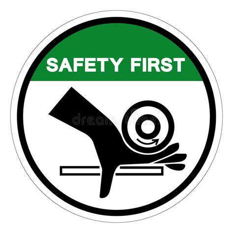 Safety First Hand Crush Roller Pinch Point Symbol Sign Vector