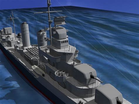 Destructor Clase Gleaves Uss Gleaves Dd423 Modelo 3d 129 3ds