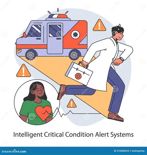 Intelligent Critical Condition Alert Systems Concept Flat Vector