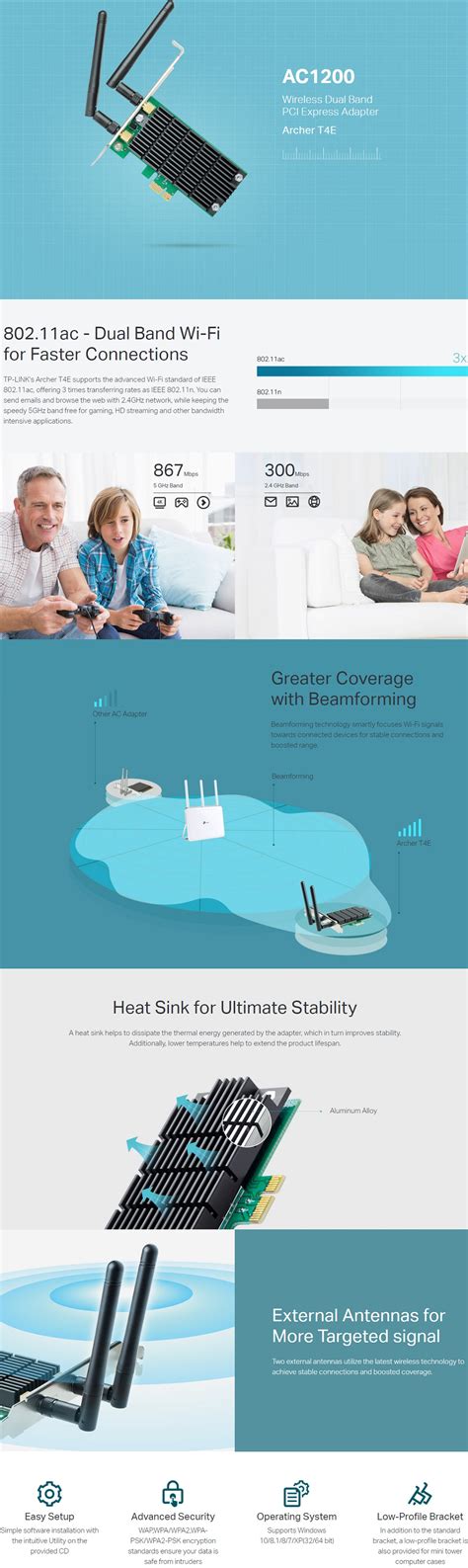 TP-Link Archer T4E AC1200 Wireless Dual Band PCI E ArcherT4E | shopping ...