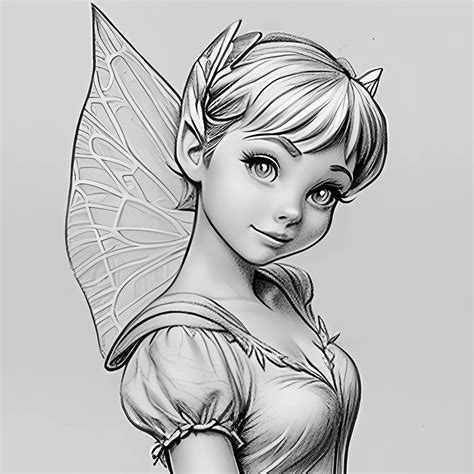 Tinkerbell Drawing In Pencil