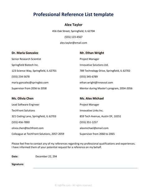 free reference list templates edit and print