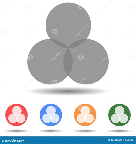 Three Overlapping Circles Infographic Venn Diagram Concept Vector Illustration CartoonDealer