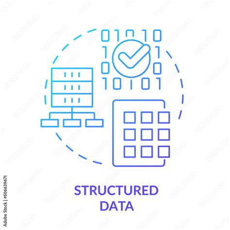 Structured Data Blue Gradient Concept Icon Big Data Type Abstract Idea Thin Line Illustration