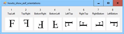 C Helper Show Sample Exif Orientations In C