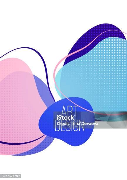창조적 인 추상 밝은 배경입니다 흰색 배경에 부드러운 액체 줄무늬 및 점 인쇄물 포스터 전단지에 대한 템플릿입니다 벡터 그림입니다 가리기에 대한 스톡 벡터 아트 및 기타