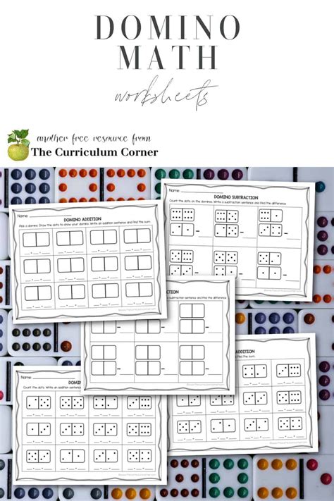 Domino Math Worksheets The Curriculum Corner 123
