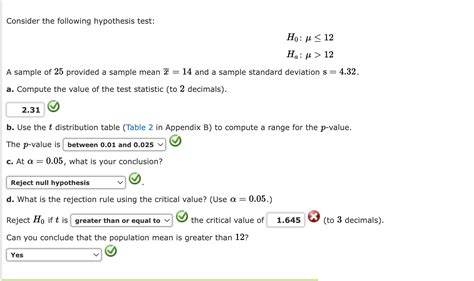 Solved Consider The Following Hypothesis Test