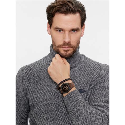 Часовник Fossil Machine Fs5251set Brown Black Obuvki Bg