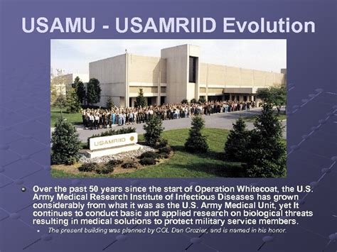 Biowarfare To Biodefense Operation Whitecoat Usamriid History
